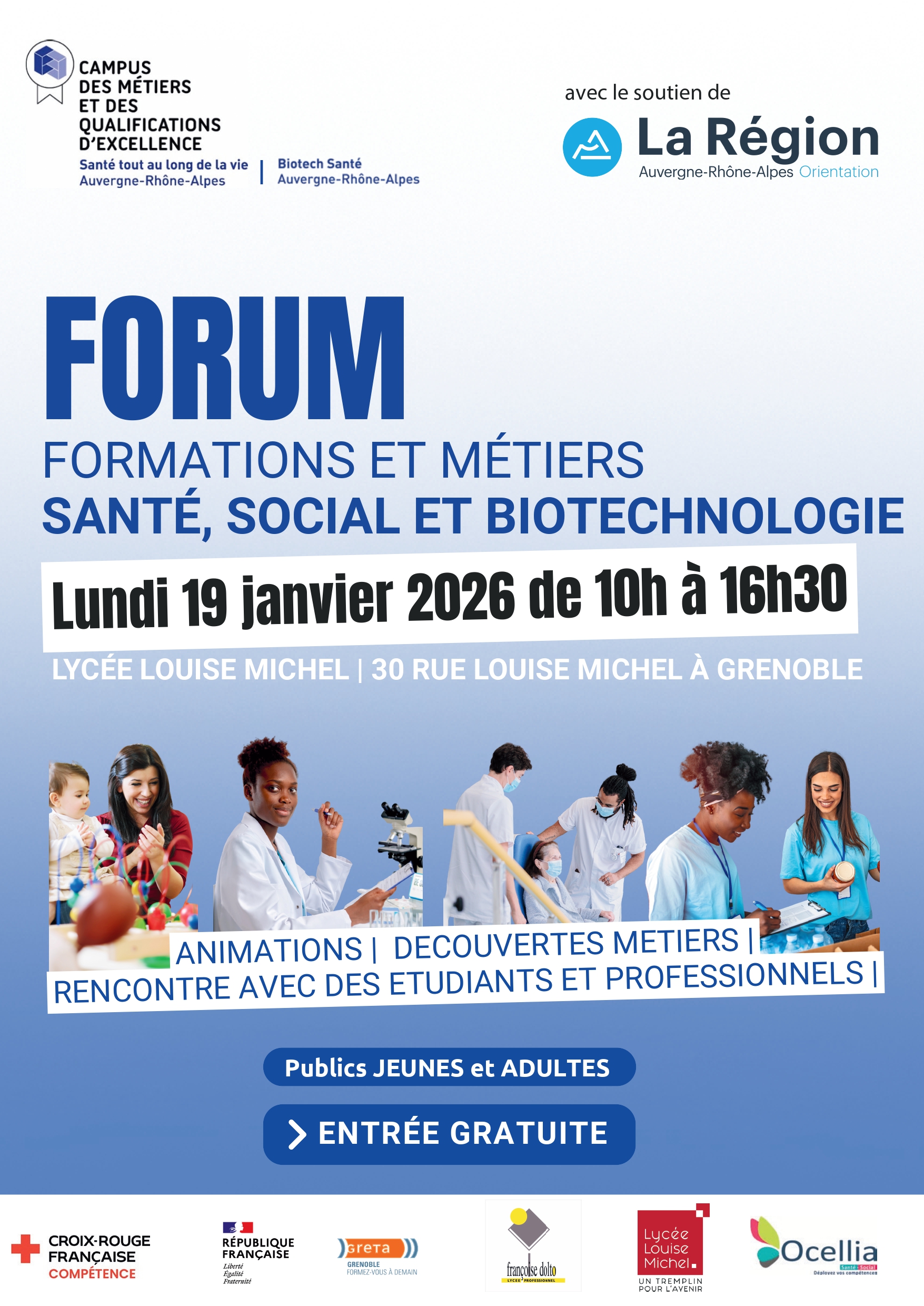 Forum des métiers santé, social et biotechnologies - O'reka